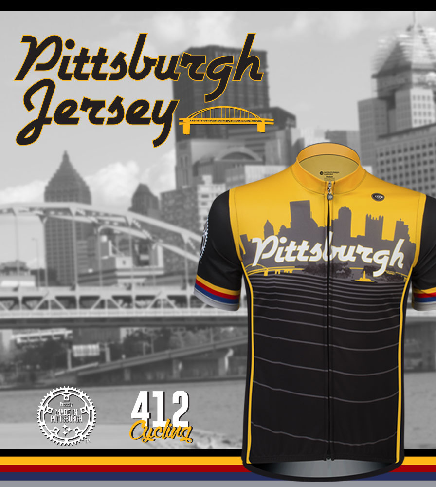 Pittsburgh Themed Bike Jersey ?? Proudly Made In Pittsburgh